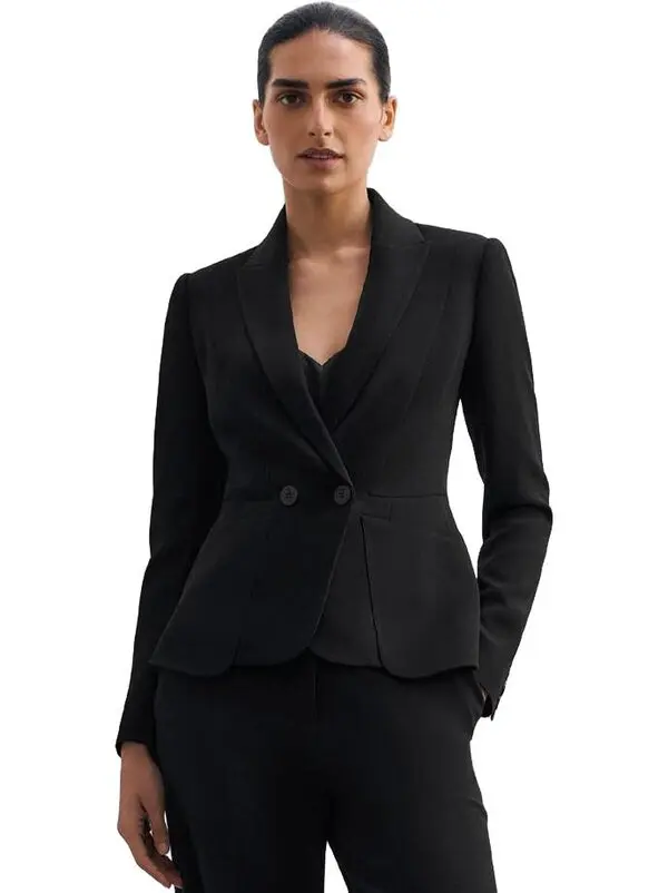 The Fold Caselle Doppio Crepe Blazer - Black