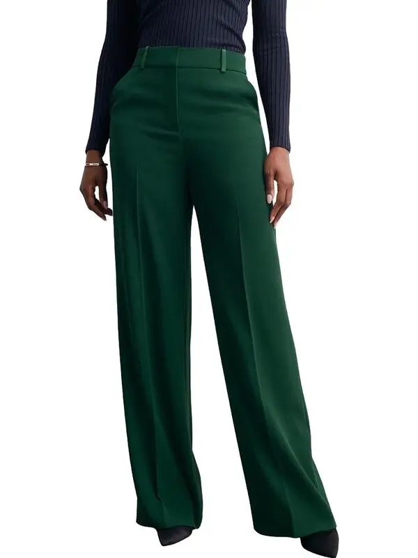 The Fold Adelaide Wide-leg Tailored Trousers - Green