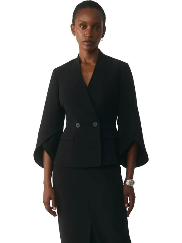The Fold Clever Crepe Ansdell Blazer - Black