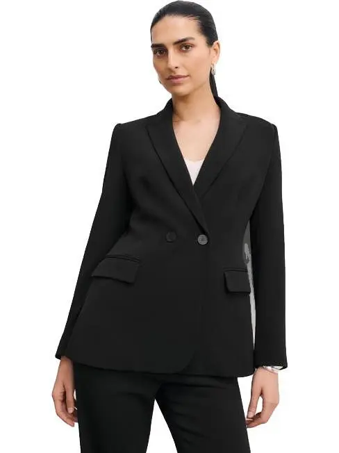 The Fold Knighton Crepe Blazer - Black
