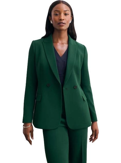 The Fold Knighton Clever Crepe Blazer - Green