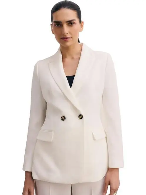 The Fold Knighton Crepe Blazer - Ivory