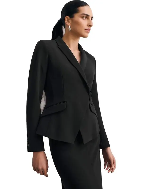 The Fold Forino Crepe Blazer - Black
