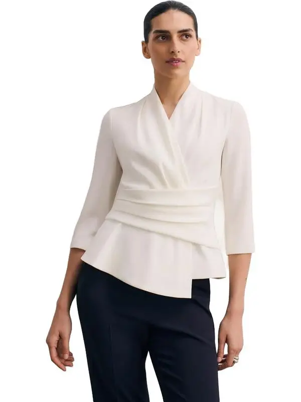 The Fold Clever Crepe Belleville Blouse - Ivory