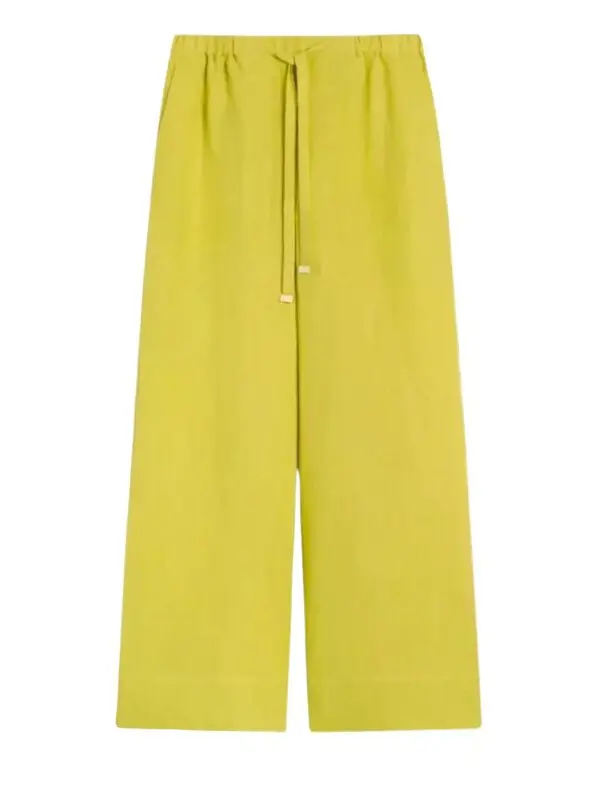 Max Mara Drawstring Wide Leg Trousers - Yellow