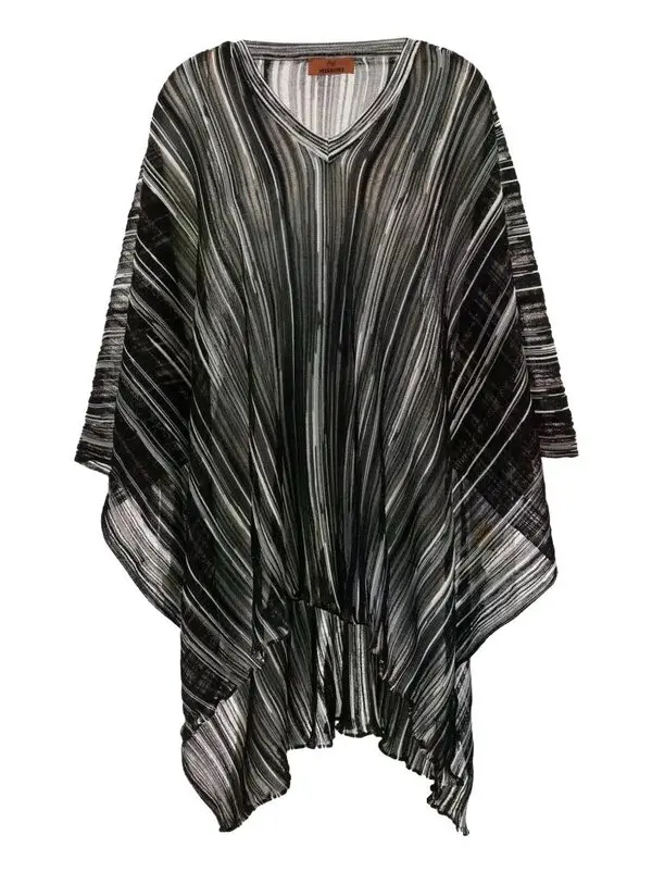 Missoni Striped V-neck Top - Black