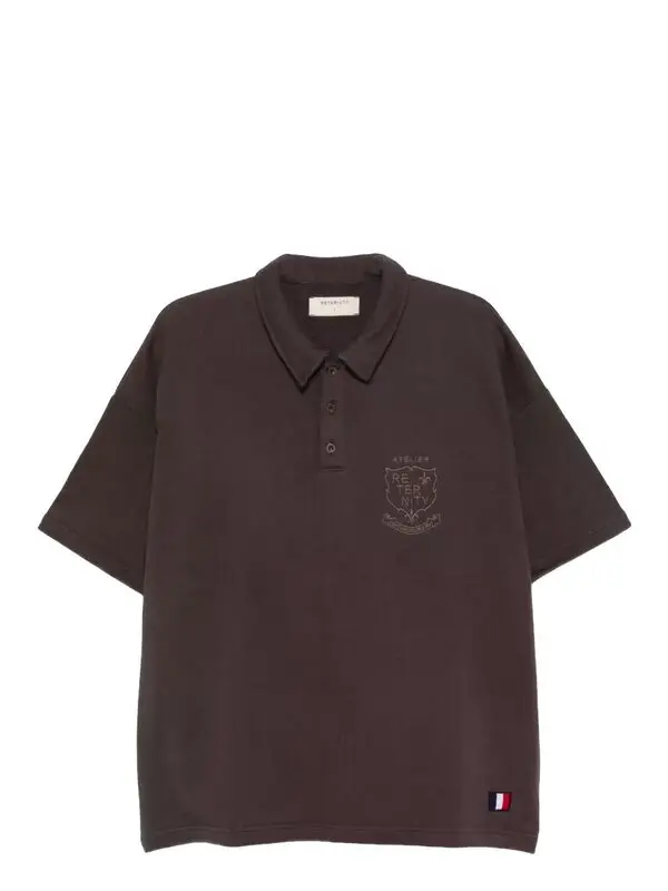 RETERNITY Appliqué Polo Shirt - Brown