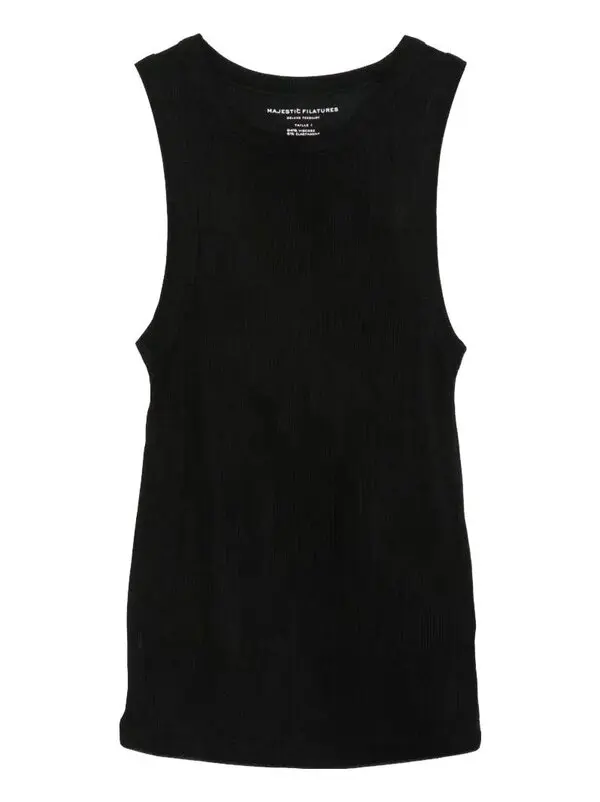 Majestic Filatures Ribbed-knit Tank Top - Black