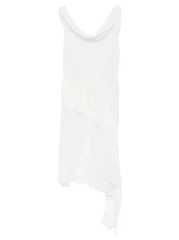 Gimaguas Boa Asymmetrical Dress - White
