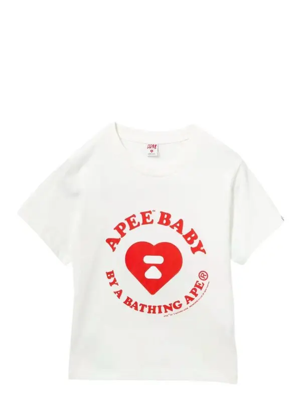 AAPE BY *A BATHING APE Logo-print Crew Neck T-shirt - White