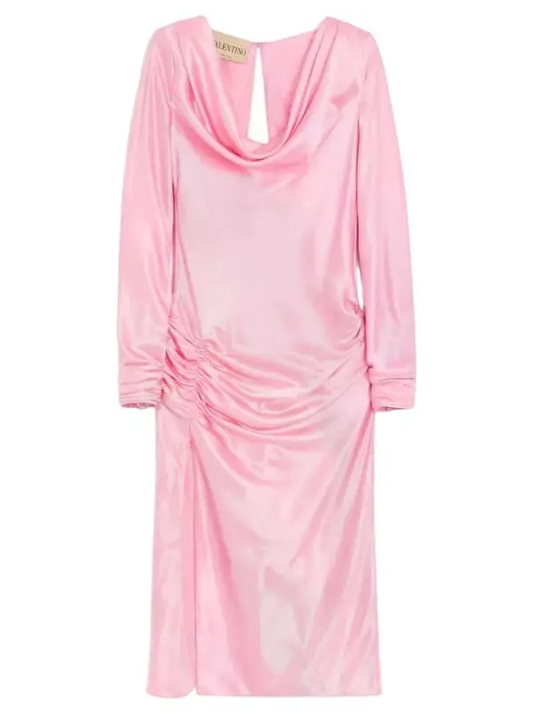 Valentino Garavani Crepe Satin Midi Dress - Pink