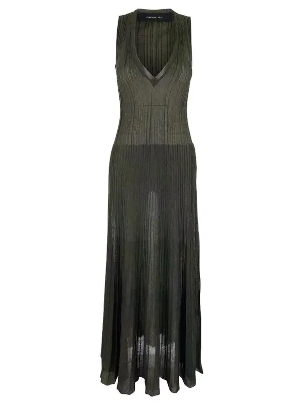 Federica Tosi V-neck Maxi Dress - Green