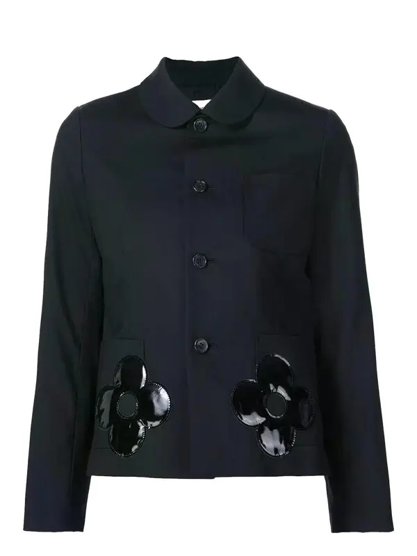 Comme Des Garçons Floral Motif Blazer - Black