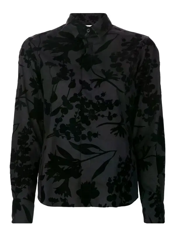 Noir Kei Ninomiya Floral Print Shirt - Black