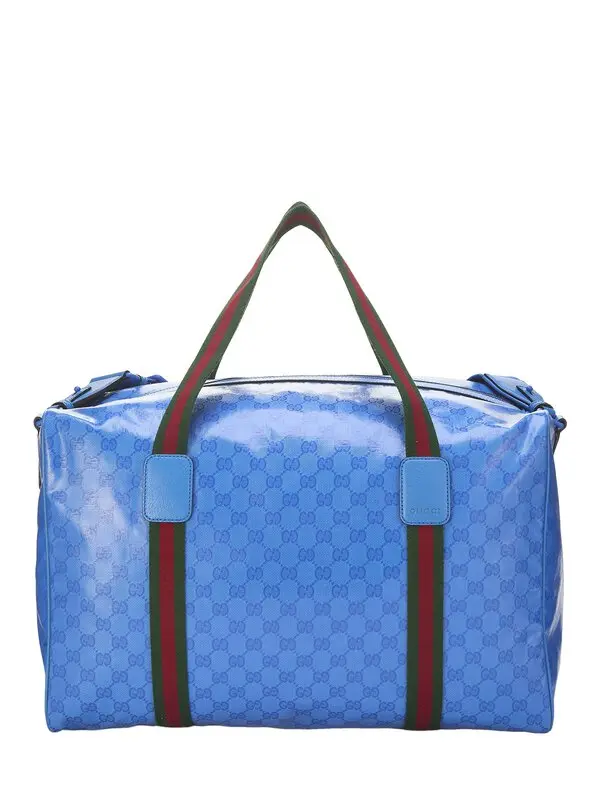 Gucci Gg Crystal Canvas Web Duffle - Blue