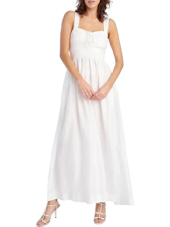 FAVORITE DAUGHTER Pintuck Sleeveless Maxi Dress - White