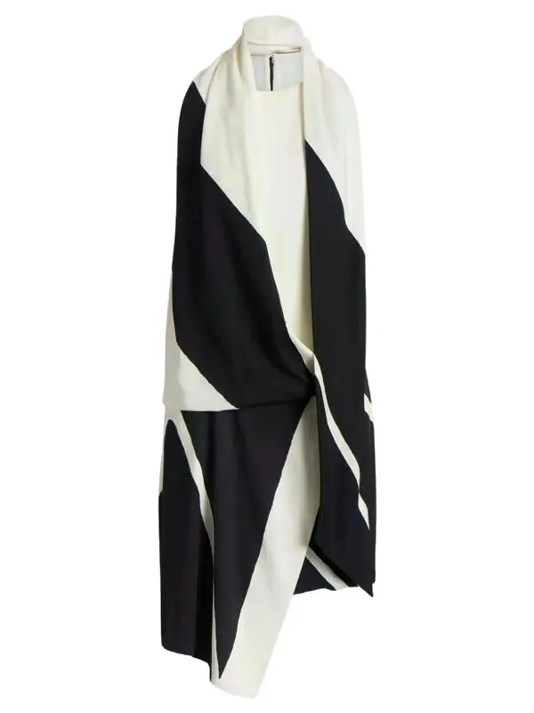 Alberta Ferretti Paneled Asymmetric Dress - Black