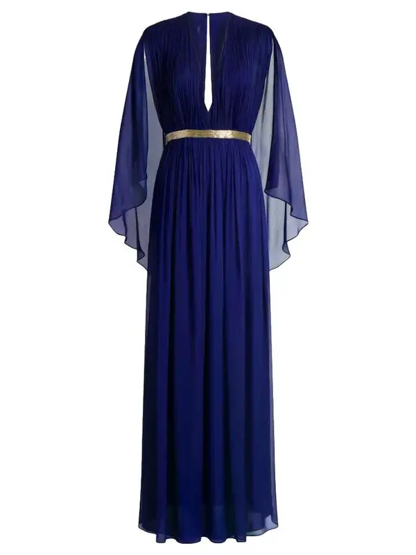 Alberta Ferretti Pleated Maxi Dress - Blue