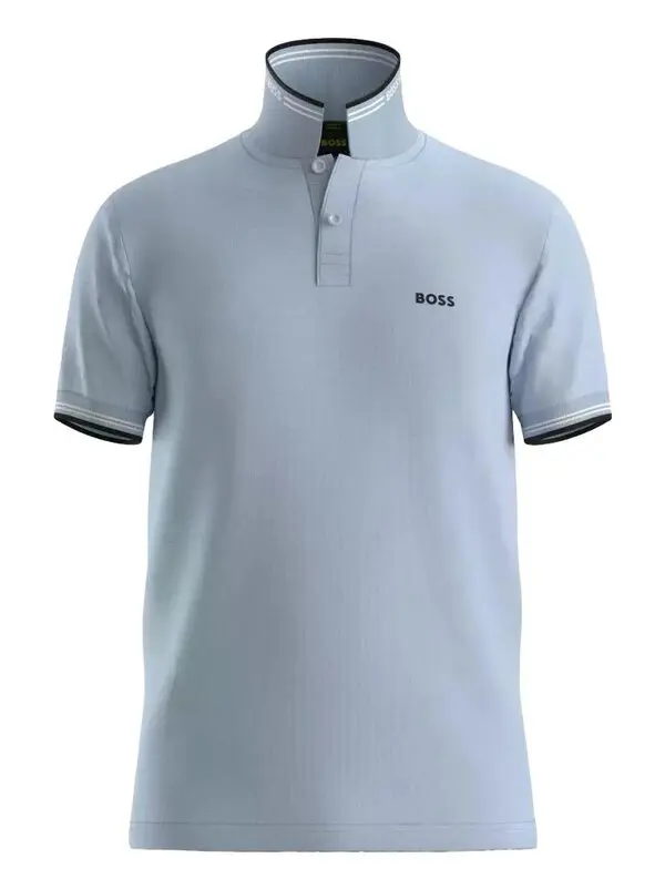 BOSS Logo Trim Polo Shirt - Blue