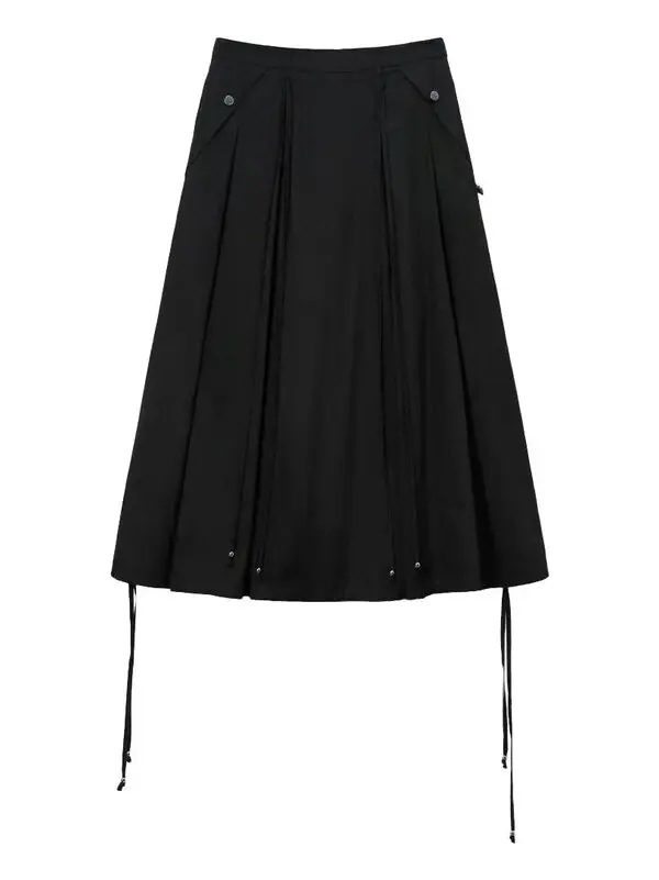 MUSIUM DIV. Midi Skirt With Drawstring Detail - Black