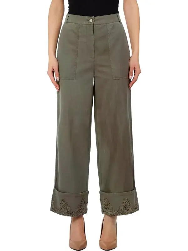 Liu Jo Cuffed Trousers - Green