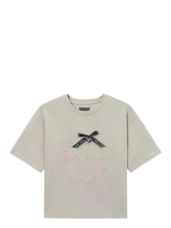 MUSIUM DIV. Bow-embroidered T-shirt - Neutrals