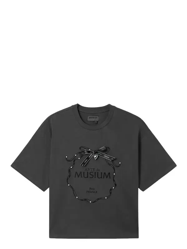 MUSIUM DIV. Bow-graphic T-shirt - Grey