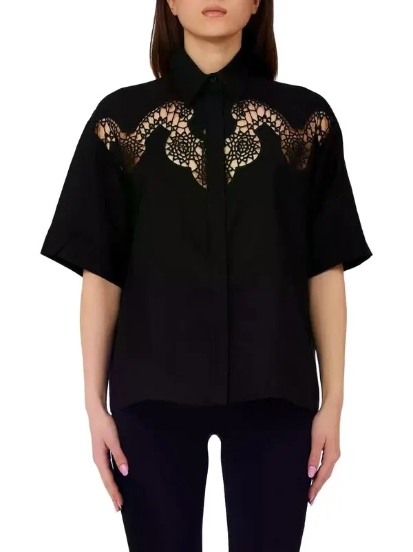 Liu Jo Openwork Embroidery Shirt - Black