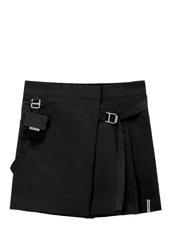 MUSIUM DIV. Buckle Detail Pleated Shorts - Black