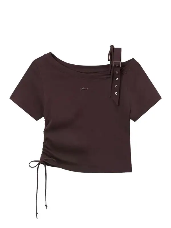 MUSIUM DIV. Tie-strap T-shirt - Brown