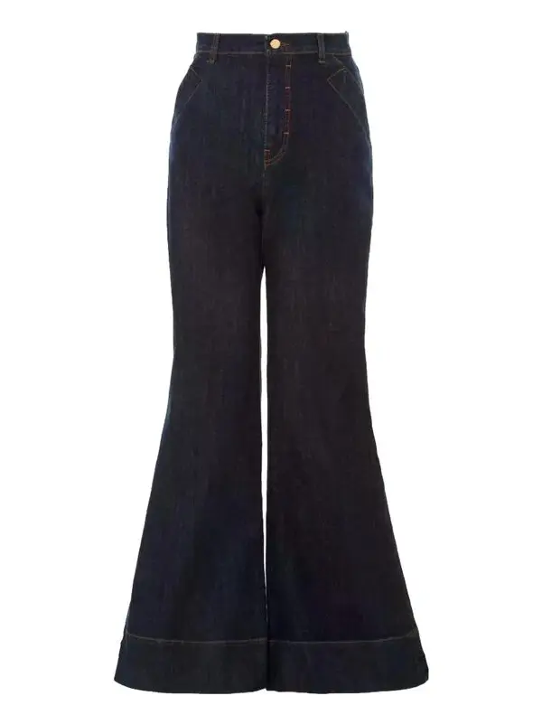 TEMPERLEY LONDON Raquel Wide Leg Trousers - Blue