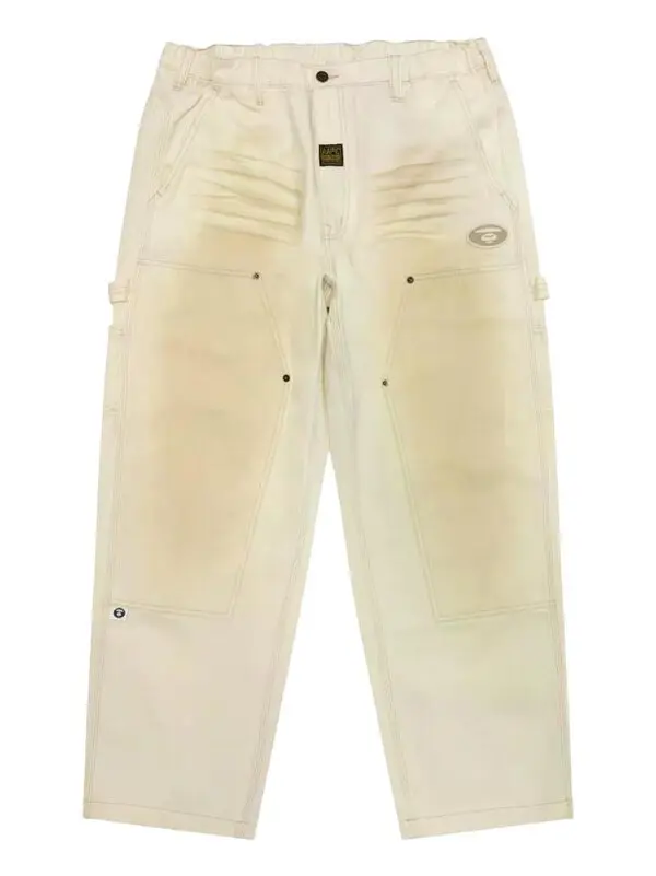 AAPE BY *A BATHING APE Washed Logo Trousers - Neutrals