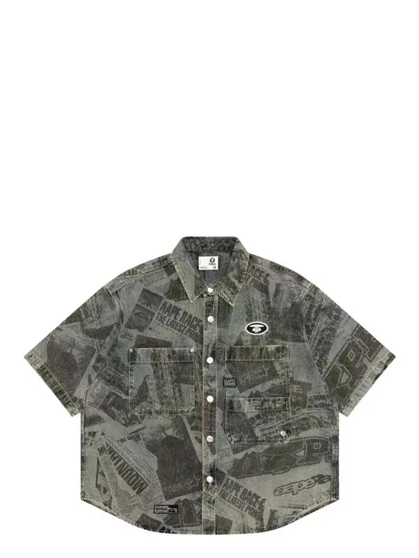 AAPE BY *A BATHING APE Print Short-sleeve Shirt - Black