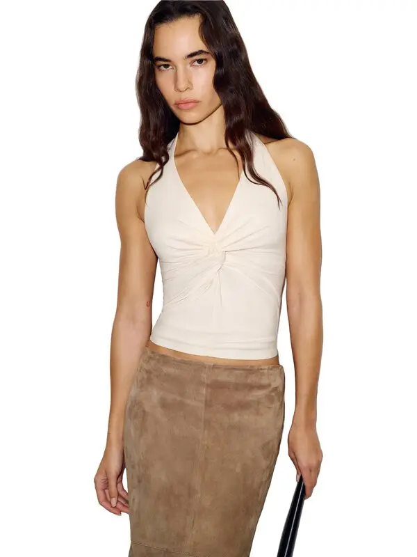 REFORMATION Sydney Knit Top - Ivory
