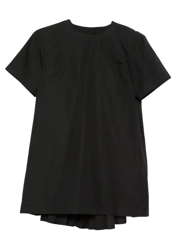 Sacai Pleated Mini Dress - Black