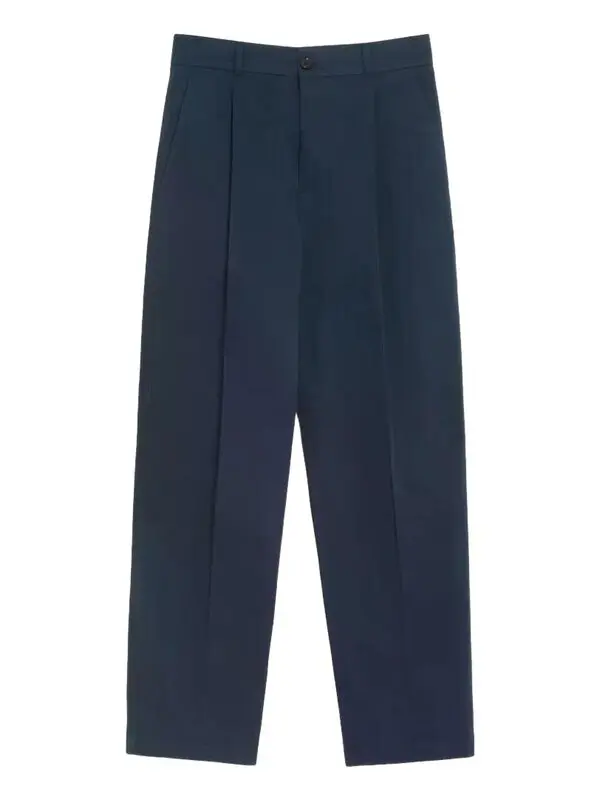 Valentino Garavani Pleated Cotton Trousers - Blue