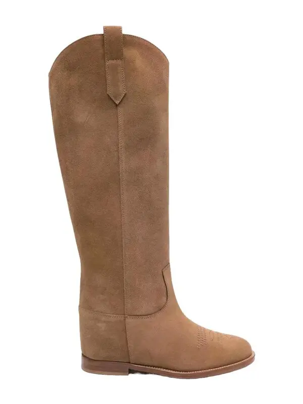 VIA ROMA 15 Round-toe Boots - Neutrals