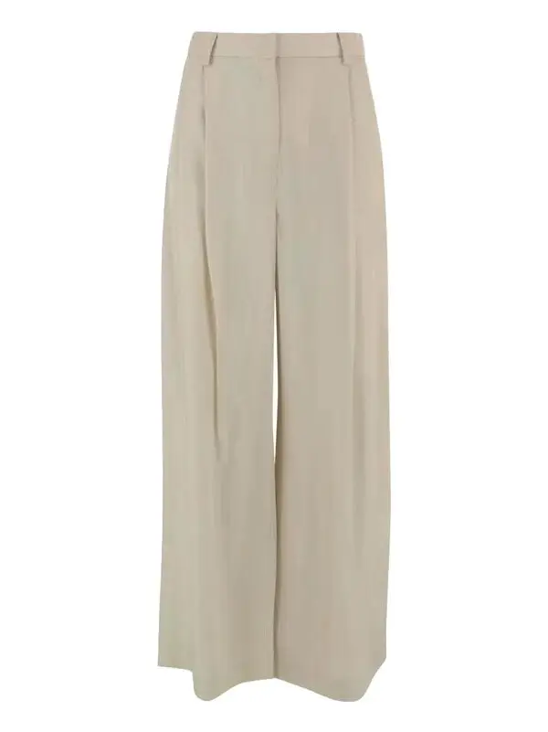 THE FRANKIE SHOP Pleated Wide Leg Trousers - Neutrals