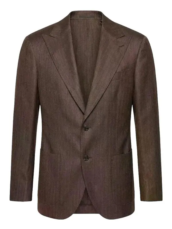 LUIGI BIANCHI MANTOVA Wool Blazer - Brown