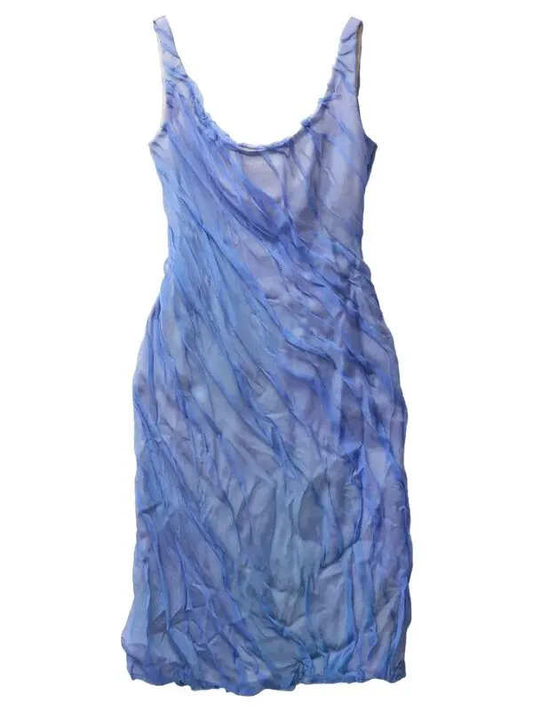 Versace Draped Silk-chiffon Midi Dress - Blue