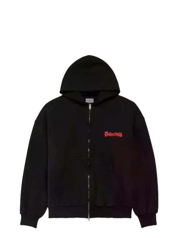 Balenciaga Logo-print Hoodie - Black