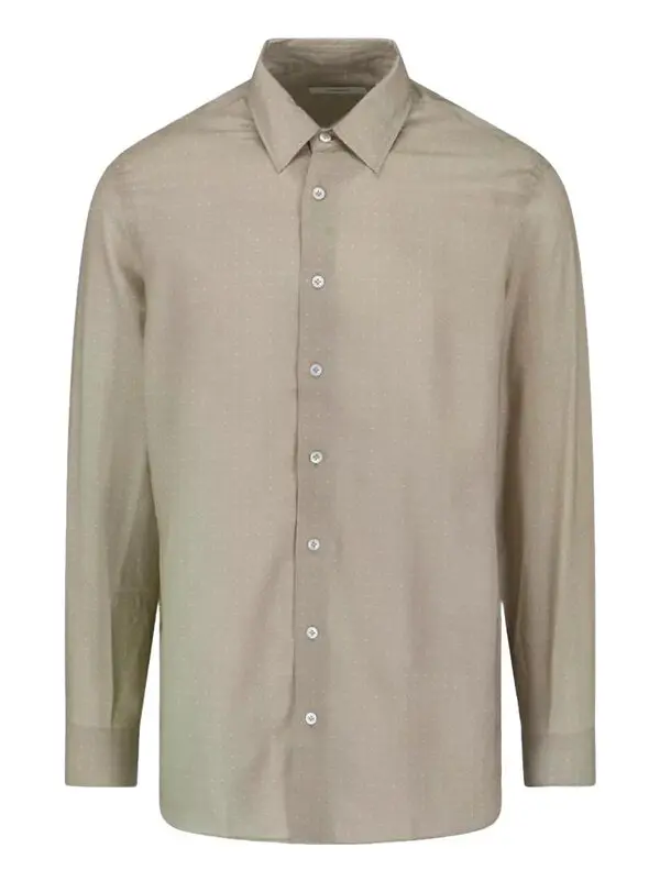LARDINI Polka Dot Shirt - Neutrals