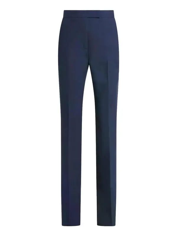 FERRAGAMO Wool Tailored Trousers - Blue
