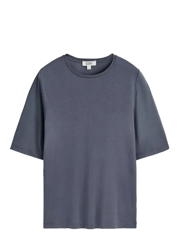 Cos Silk Relaxed T-shirt - Blue