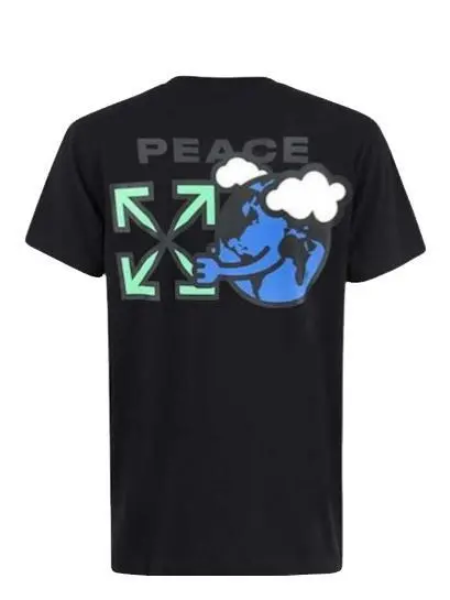 Off-White Peace Worldwide Cotton T-shirt - Black
