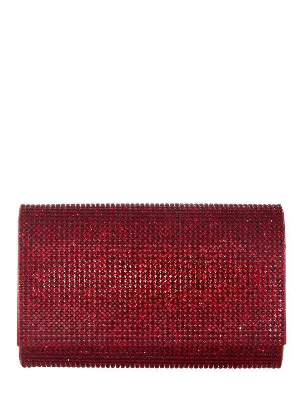 Judith Leiber Fizzy Crystal Clutch - Red