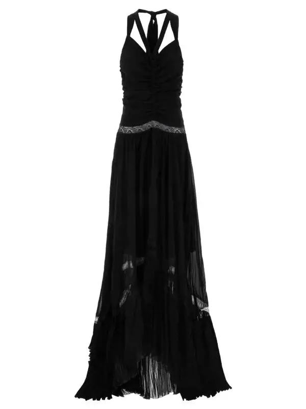 Blumarine Ruched Pleated Dress - Black