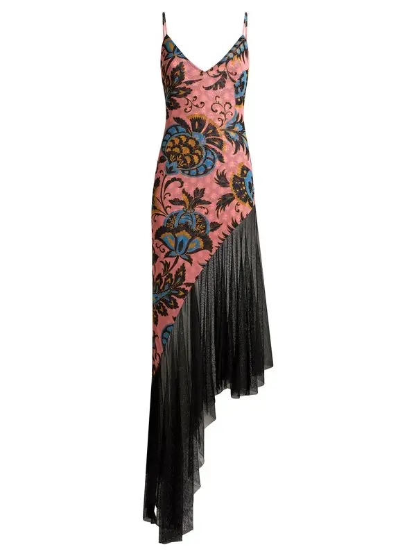 Etro Paneled Mesh Midi Dress - Multi