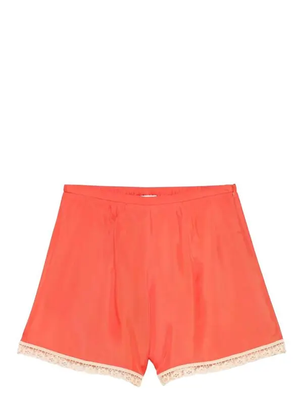 FORTE_FORTE Lace Trim Shorts - Red