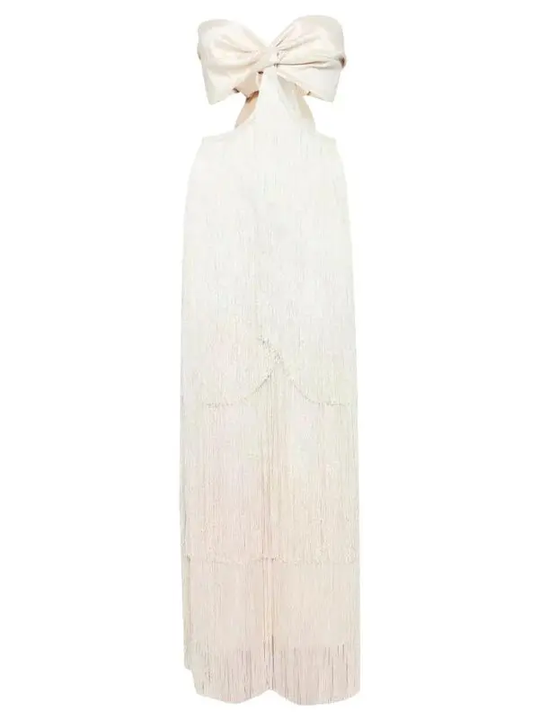 BLESS Fringed Maxi Dress - Neutrals